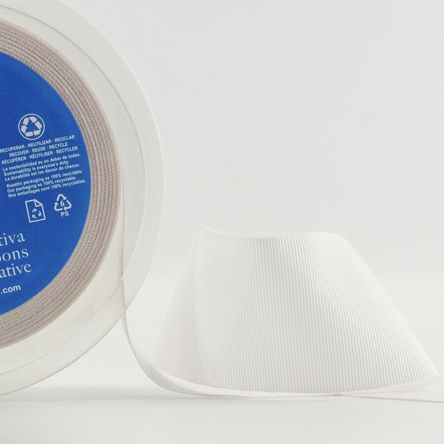 Лента репсовая SAFISA, 50 мм, 25 м, цвет 02 белый