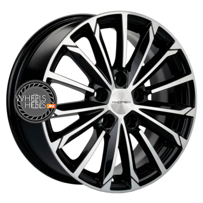 Диск автомобильный литой Khomen Wheels KHW1611 (Kia) 16x6.5 5x114.3 et47 dia67.1 Black-FP