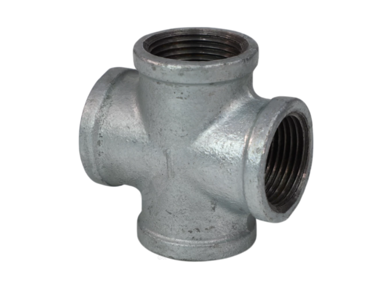 Крестовина Fittex PLUS Ду 32, чугун, оцинкованная, резьба ВР/ВР, 1 шт.
