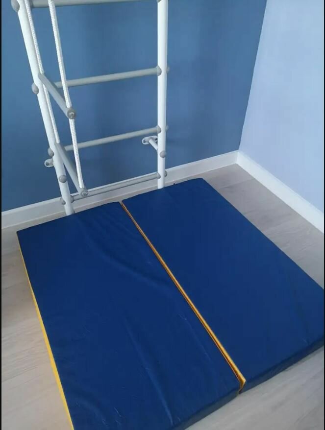 Мат гимнастический 100х100х9 Сине-желтый