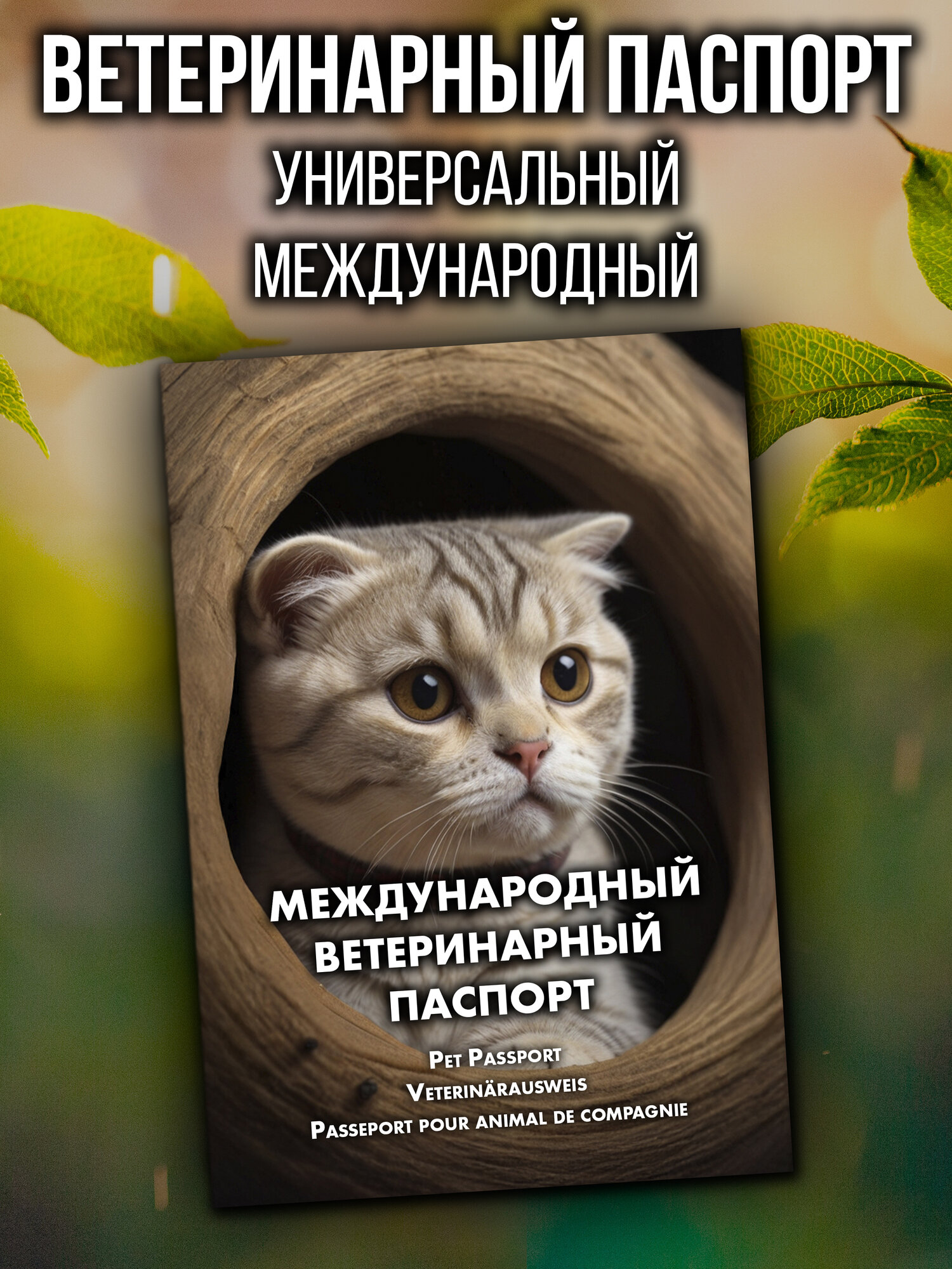 Ветеринарный паспорт для кошек, собак и любых других домашних животных, международный