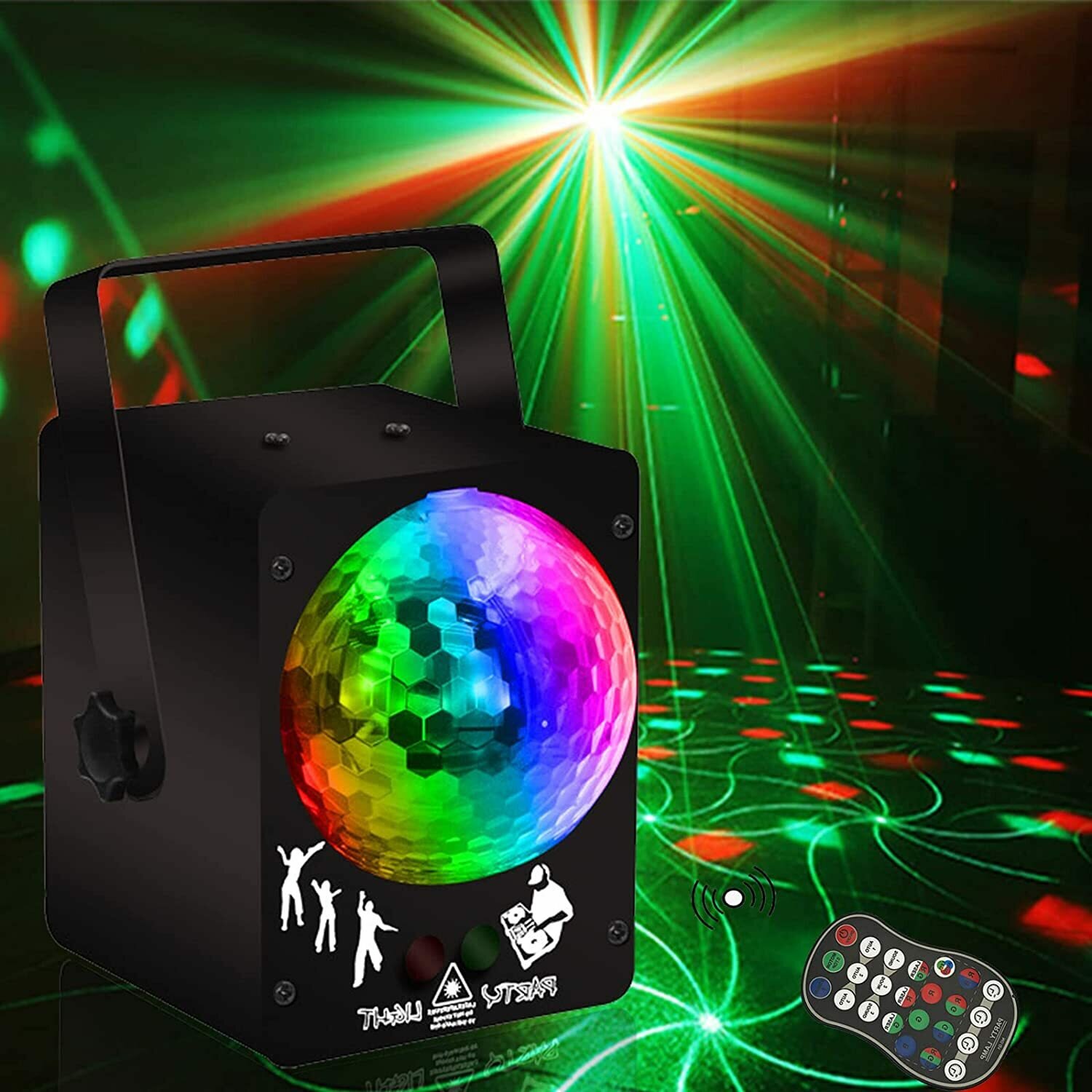Диско-шар с bluetooth, светомузыка, светодиодным лазерным проектором