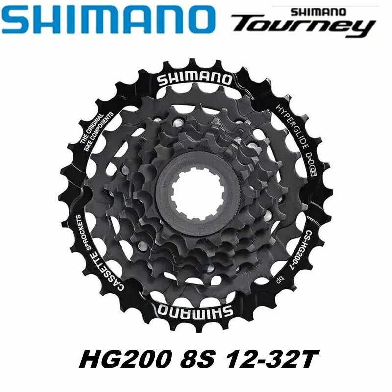 Кассета Shimano TOURNEY TX CS-HG200,12-32T,8 скоростей, Велосипед Маховик, Чёрный YZ