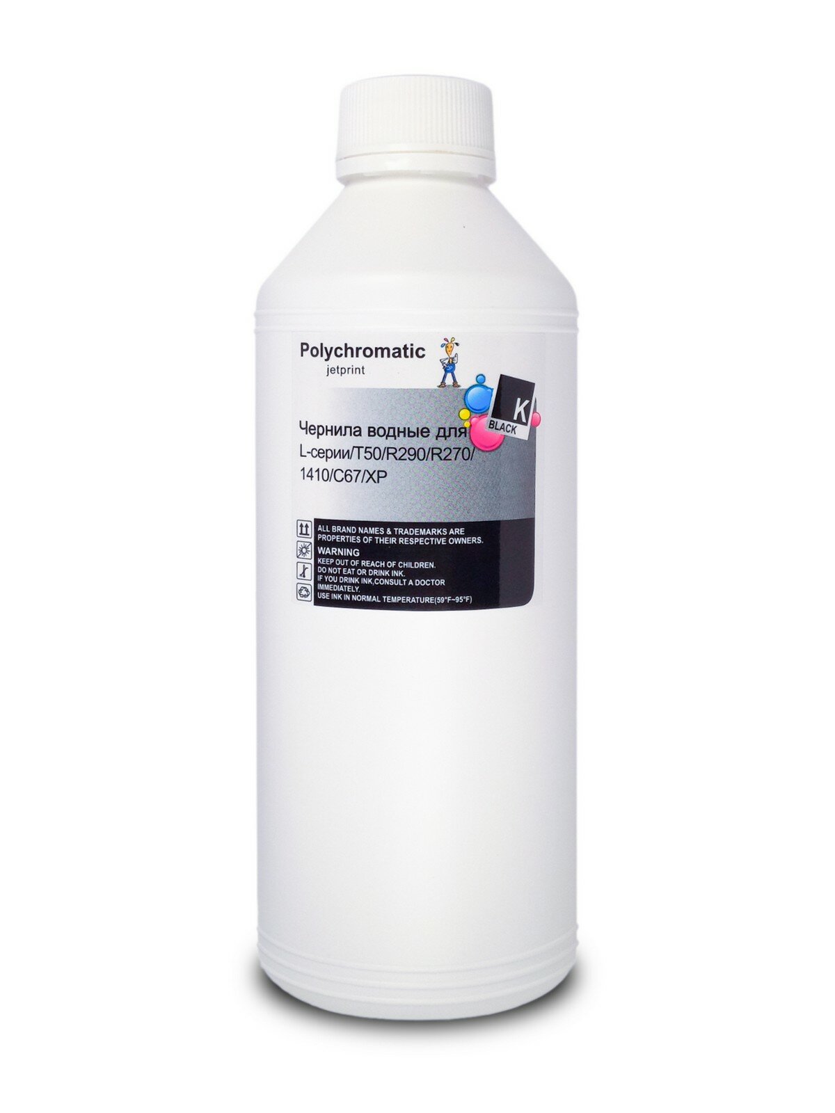 Чернила Polychromatic (JetPrint) (водные) для Epson, 1000 мл (7240) (Black)
