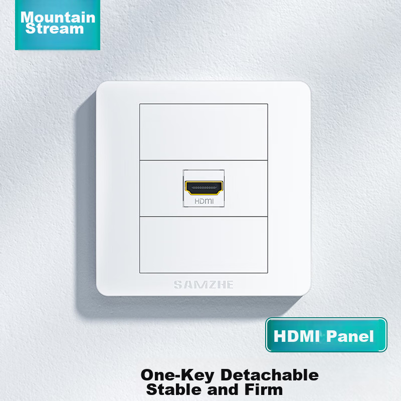 SAMZHE HDMI 86 Panel Frame, 3-Port, Solderless Wall Socket, Renovation Matching Straight-Through Female-To Module Panel, Multifunctional 86-Type Module, SZ-HDMI01