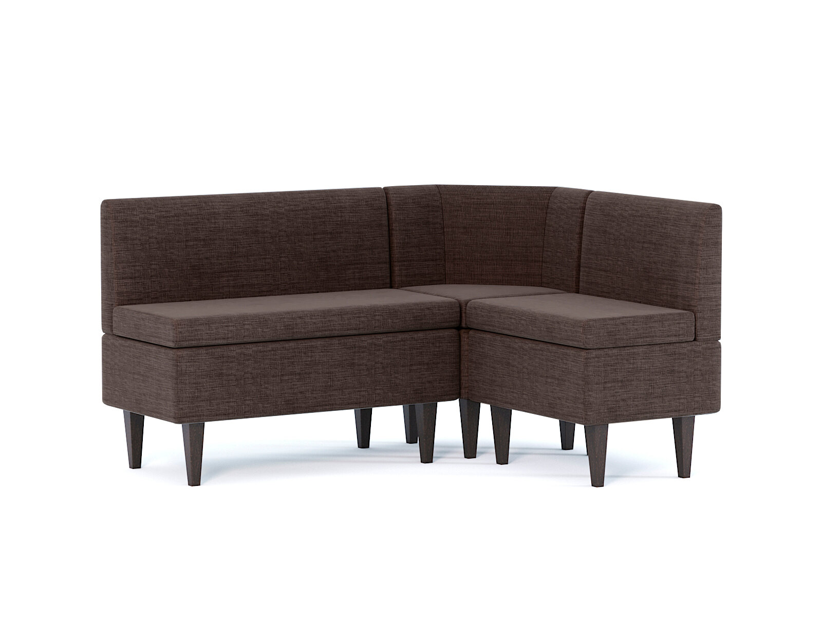 Кухонный уголок DiHall "Лео", угловой, коричневый, 124 см x 46 см x 72 см