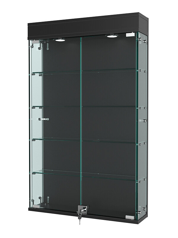 Витрина "атриум" настенная №2А-1, Черный. Производитель товара - компания Westcom.