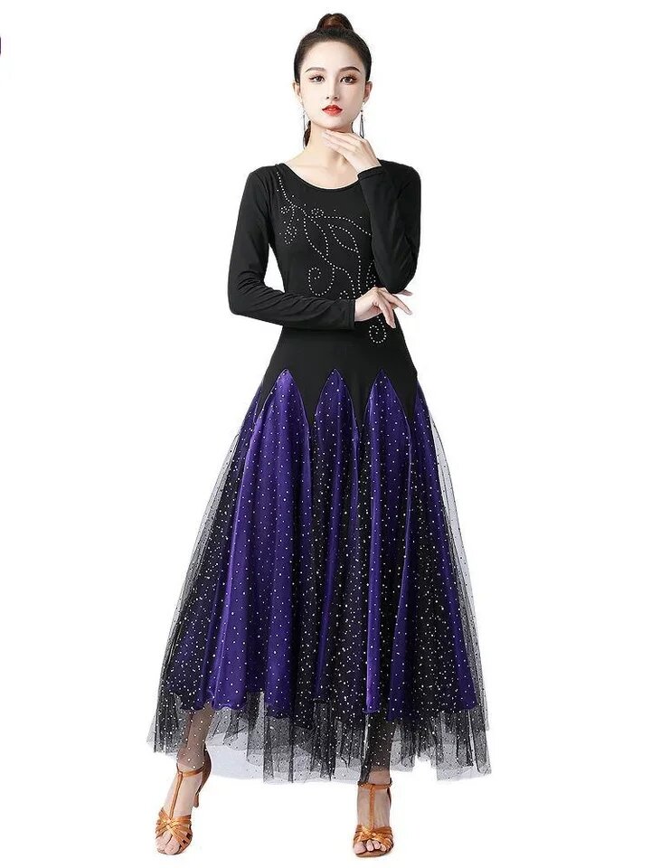 Женское бальное платье для танго, Purple, XXXL