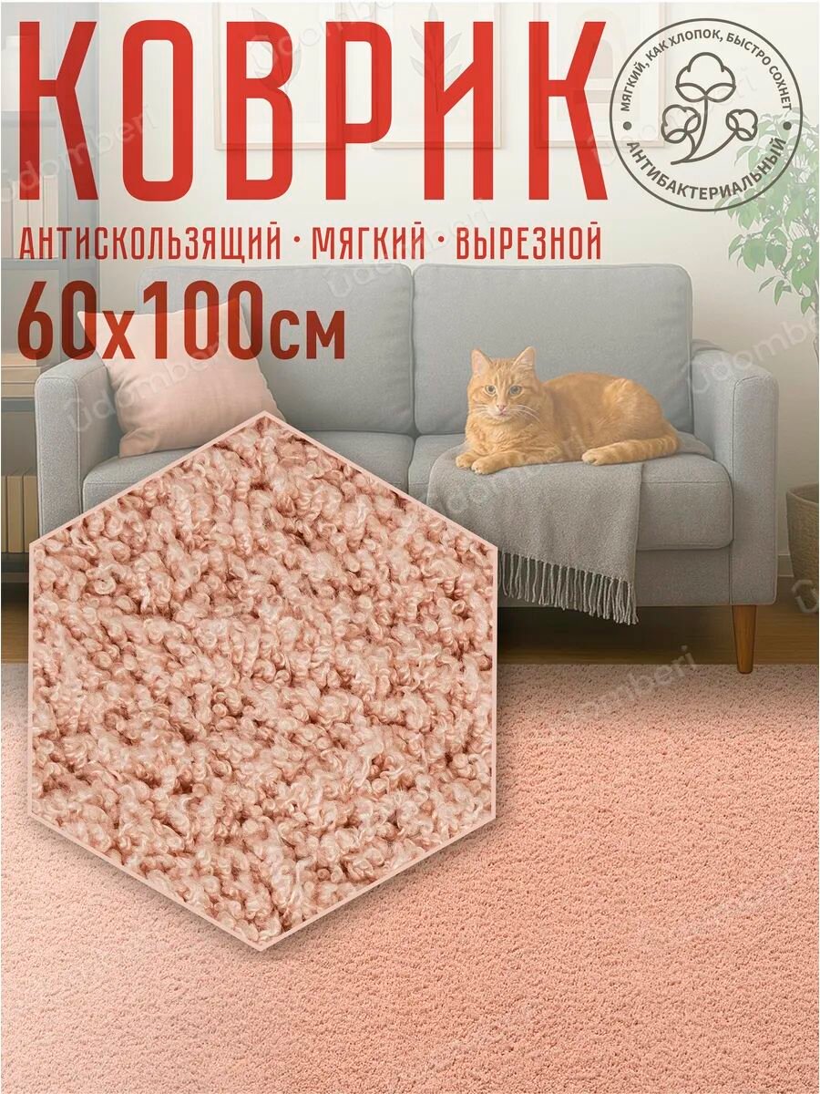 Ковер комнатный напольный с ворсом для зала 100х60