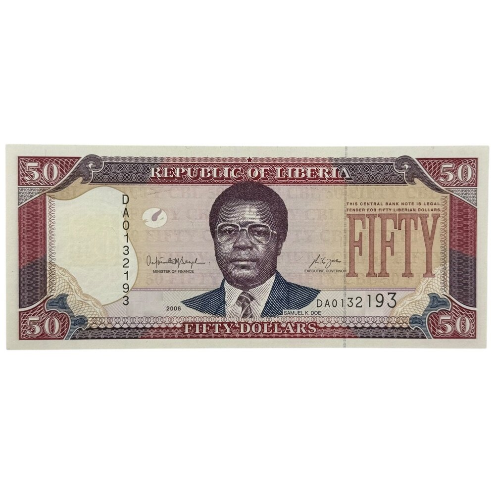 Либерия 50 долларов 2006 г. (Серия DA)