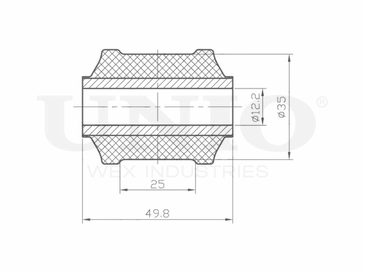 Сайлентблок передний нижнего рычага, для Лада Приора 07-, Калина I, II 04-, 2110 95-, Lada Priora Kalina 95- артикул RMP-20600 производителя UNIO