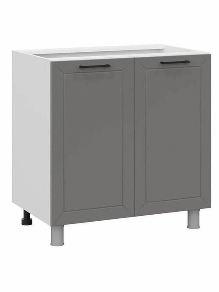 Кухонный модуль напольный, стол Сектор с полками, с доводчиками, 70х50.6х82.4 см, Белый / Грей