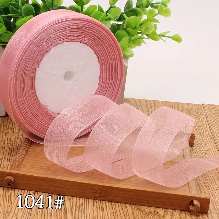 25 мм прозрачные ленты из органзы, 50 ярдов/рулон, сделай сам, ткань для рукоделия ручной работы, Рождество, Хэллоуин, свадьба, вечеринка, подарочная упаковка, лента