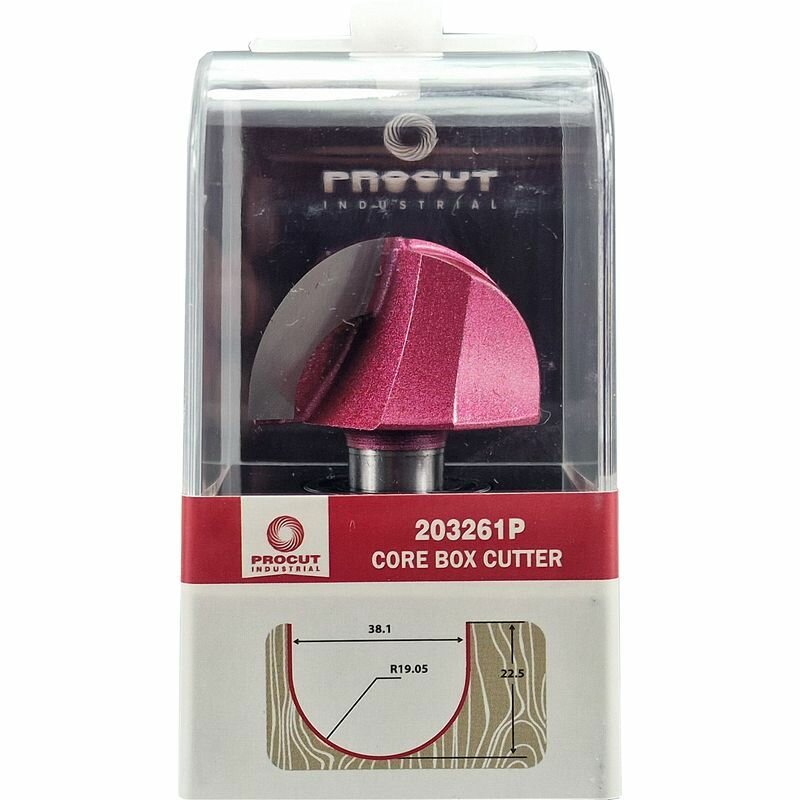 Фреза галтельная 38,1 мм (проф. серия) Z 2 R 19.05 D 38.1x22.5x64 S 12 PROCUT