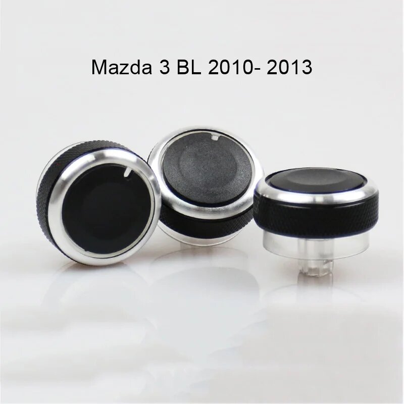 3 шт./компл. автомобильная ручка кондиционера, кнопка регулировки нагрева, автомобильные аксессуары, Ручка переменного тока из алюминиевого сплава для Mazda 3 BL 2010-2013