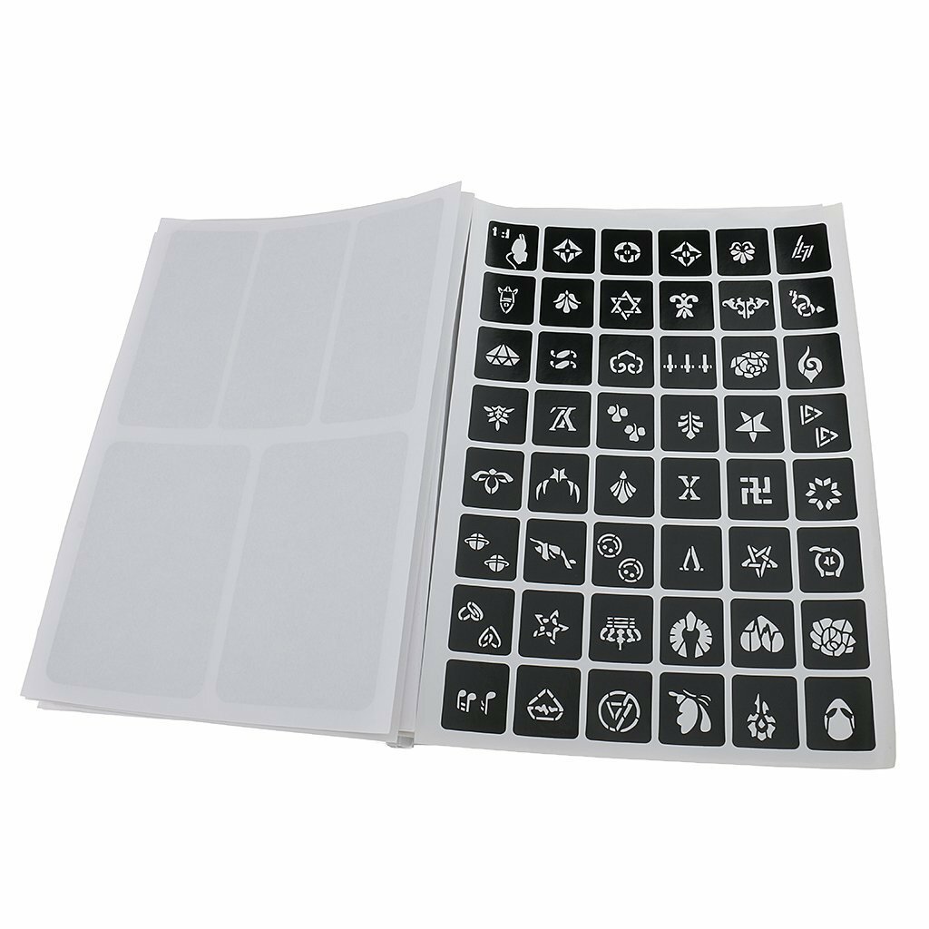 Трафарет для татуировки - Различные узоры - Новые узоры хной - Набор из 380 узоров