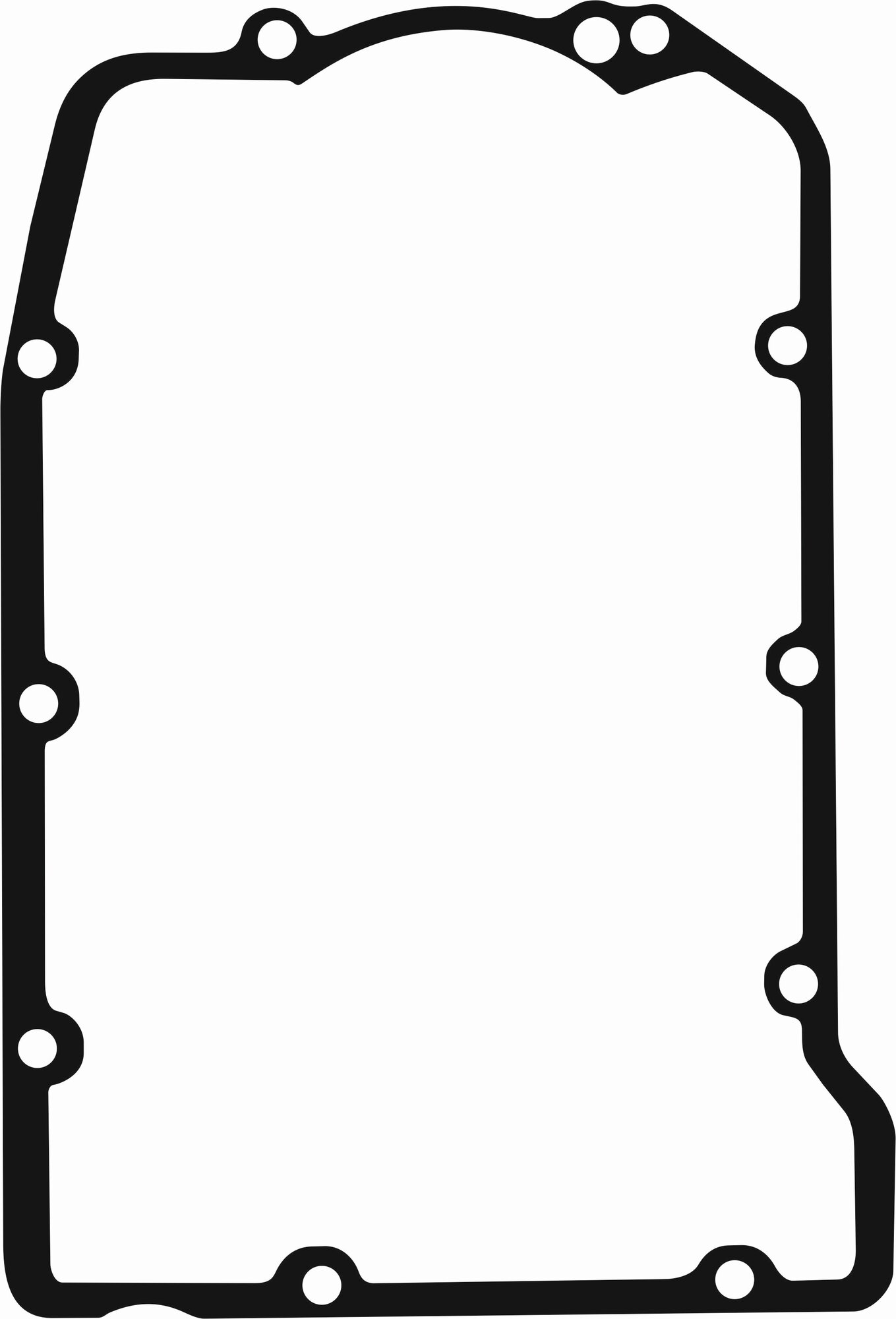 Прокладка поддона для мотоциклов Kawasaki ZL400, ZL600, ZX500, ZX600 (11009-1501; 11060-1149)
