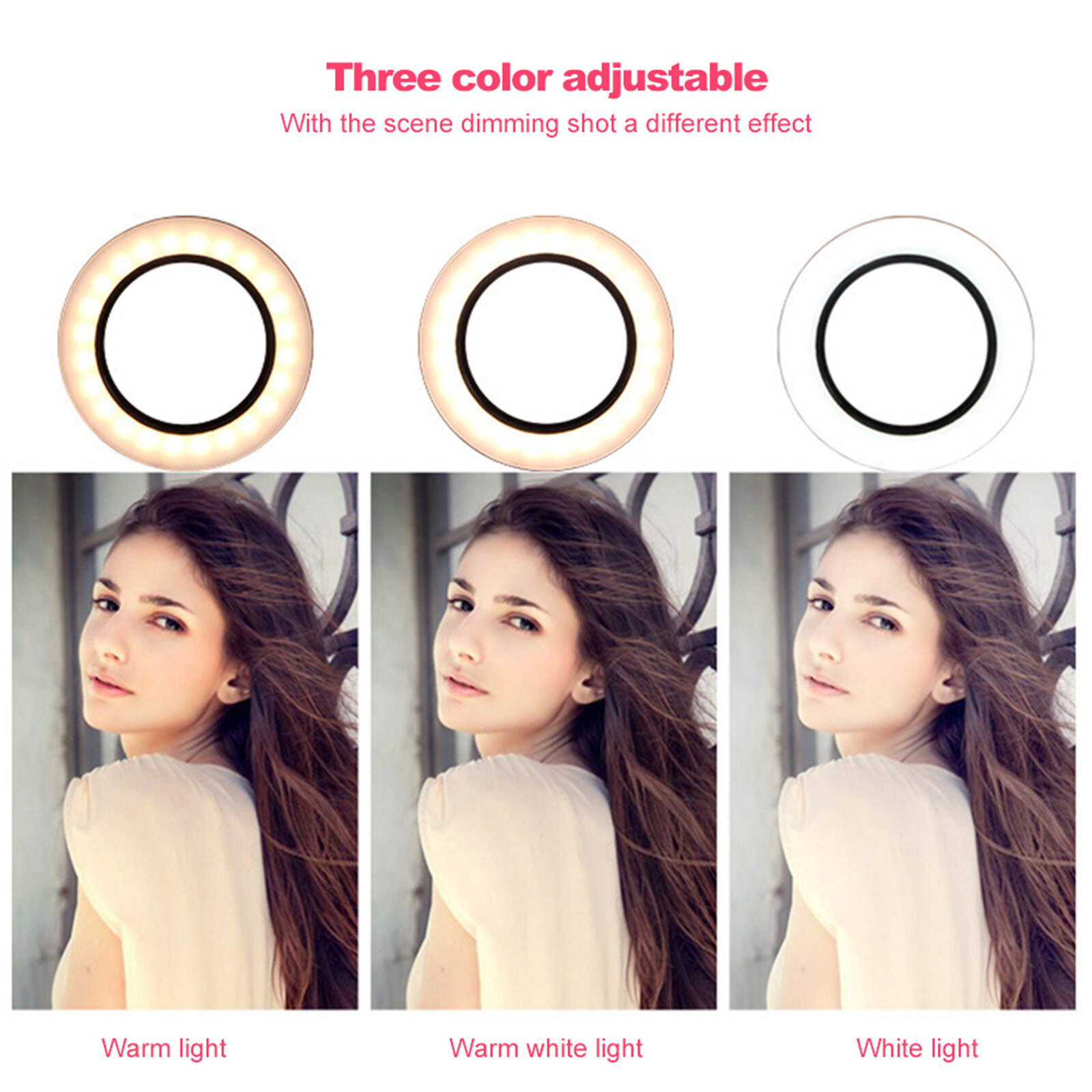 160 мм светодиодная кольцевая лампа заполняющий свет для фотосъемки светодиодная лампа для селфи с регулируемой яркостью для камеры телефона с питанием от USB для прямой трансляции/макияжа