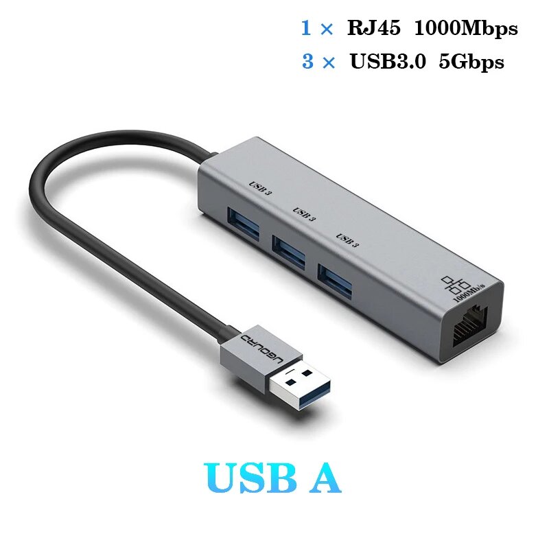 USB-C хаб UGOURD 1000M, 3xUSB3.0