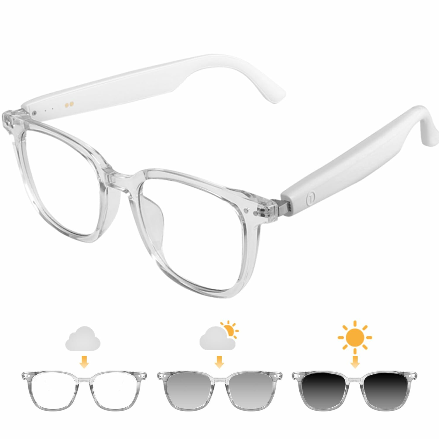 Умные очки JITE с наушниками, Bluetooth, функцией трансляции AI, меняющими цвет линзами