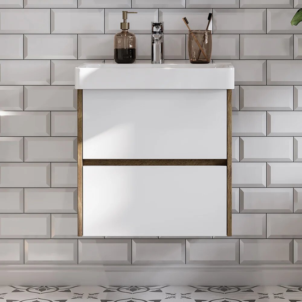 Тумба под раковину без столешницы AQUATON Сканди 55 дуб рустикальный