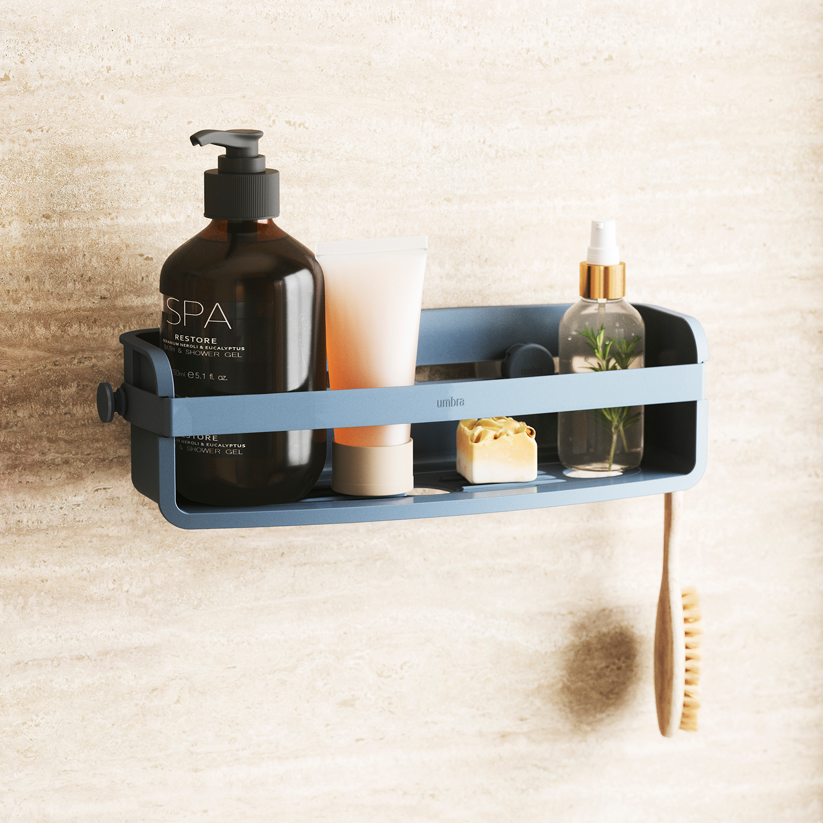 Полочка для душа Umbra Flex, серо-голубая