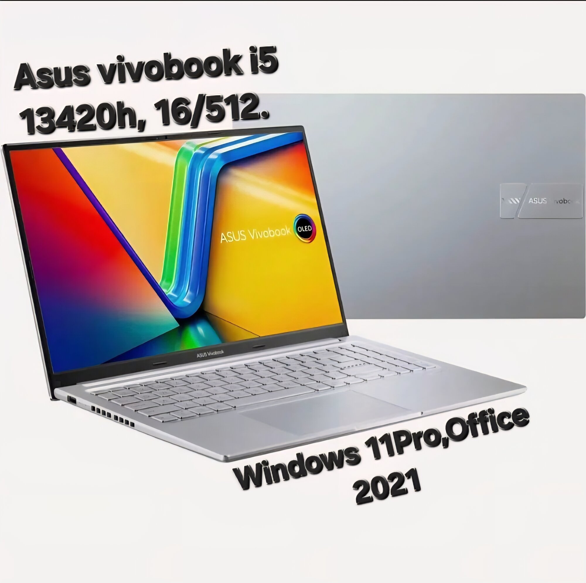 Ноутбук ASUS Vivobook 15 OLED 15,6" i5- 13420H/16GB/SSD512GB/IntelIris Xe/Windows 11Pro/Office 2021/Silver.