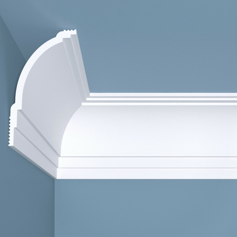 Плинтус потолочный 140x86 мм карниз для натяжного потолка под покраску полистирол полиуретановый 1метр