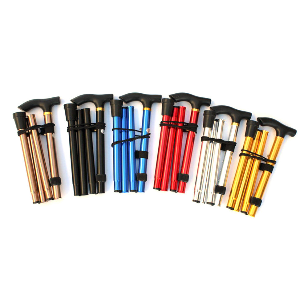 Складная трость из алюминиевого сплава, переносная ручная трость для ходьбы, походные палки, нескользящие 4-секционные регулируемые трости с удобной ручкой