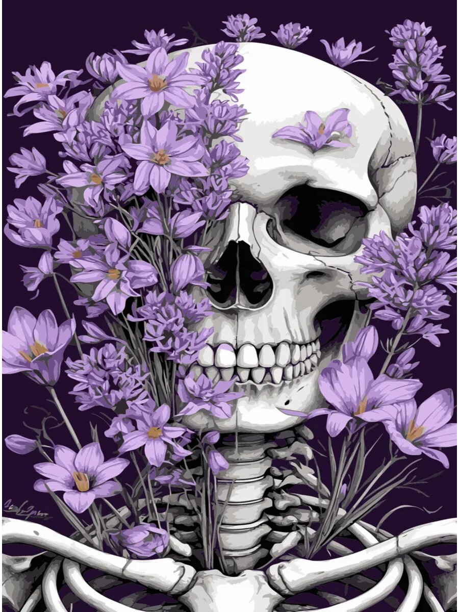 Картина по номерам скелет