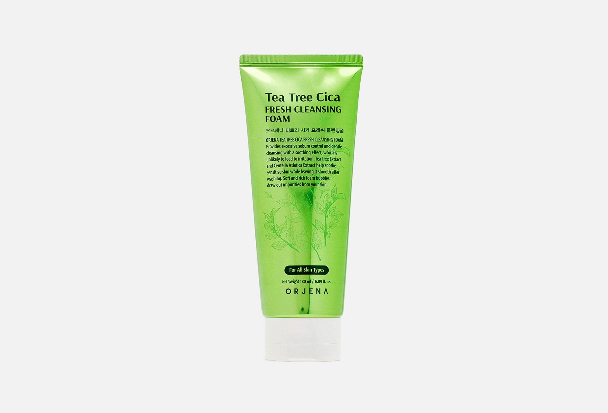Пенка для умывания с экстрактом чайного дерева ORJENA TEA TREE CICA FRESH CLEANSING FOAM 180 мл