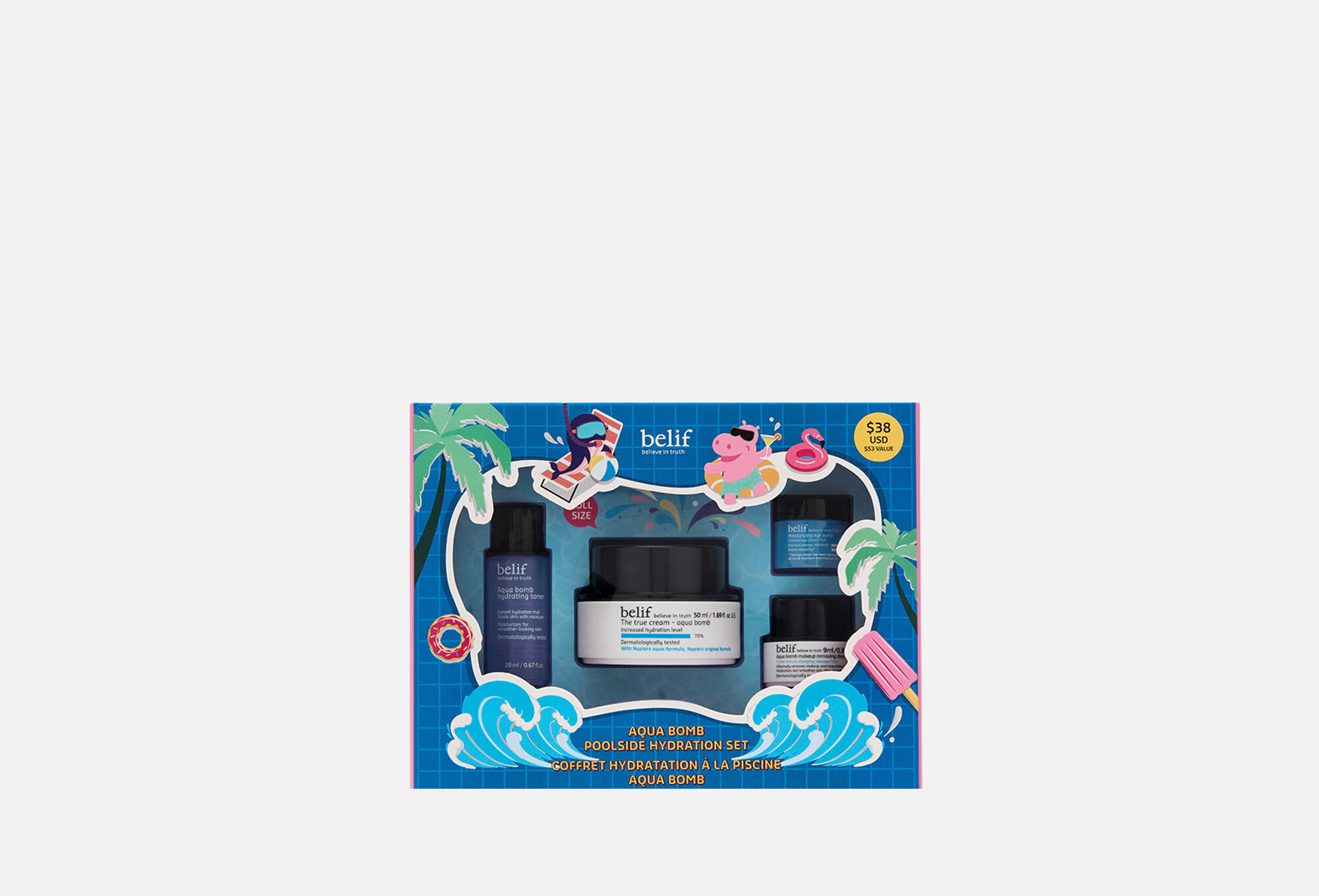 Набор для очищения и увлажнения кожи лица BELIF AQUA BOMB POOLSIDE HYDRATION SET