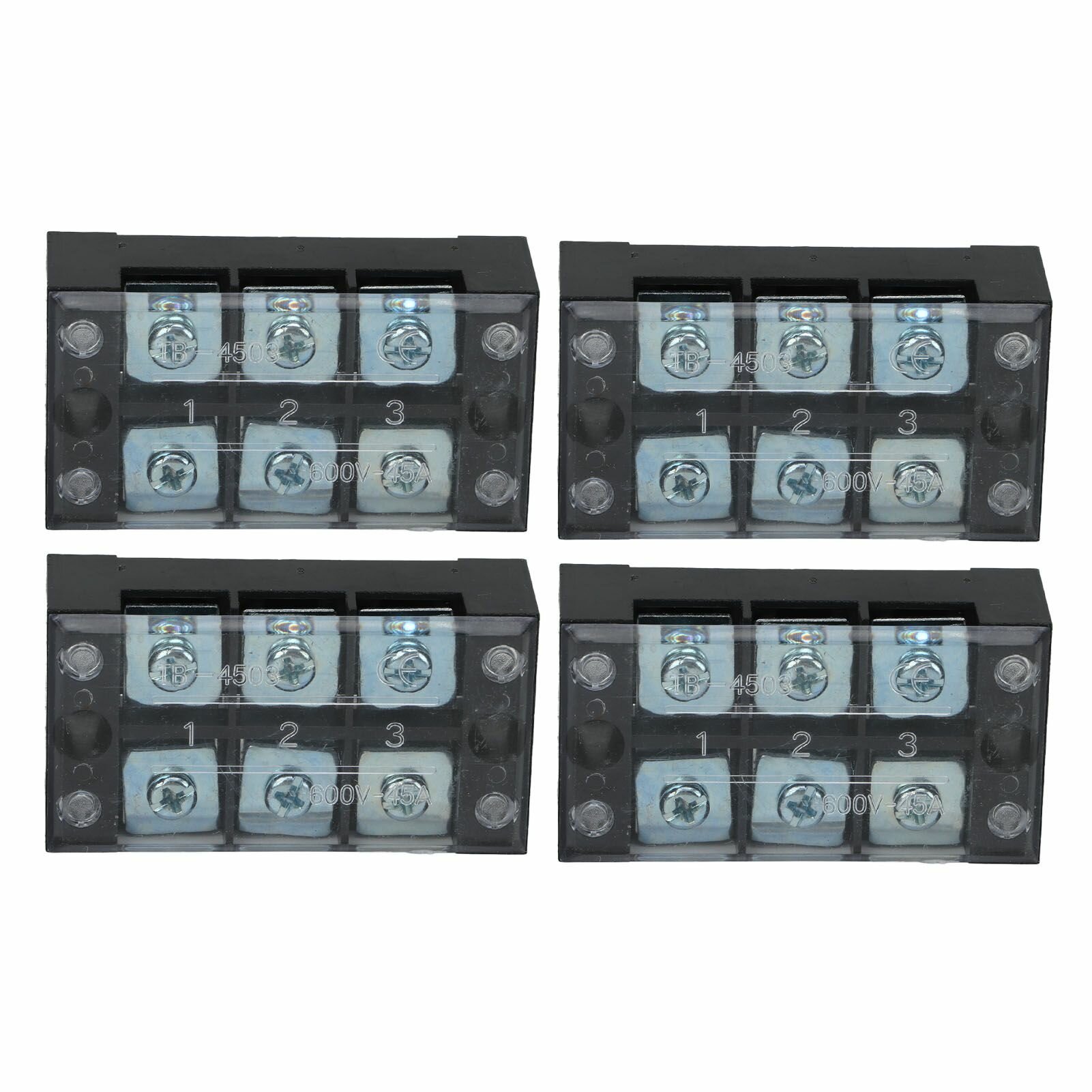 Клеммные колодки 600В 45А, стальные, 4 шт. по 3 поз.