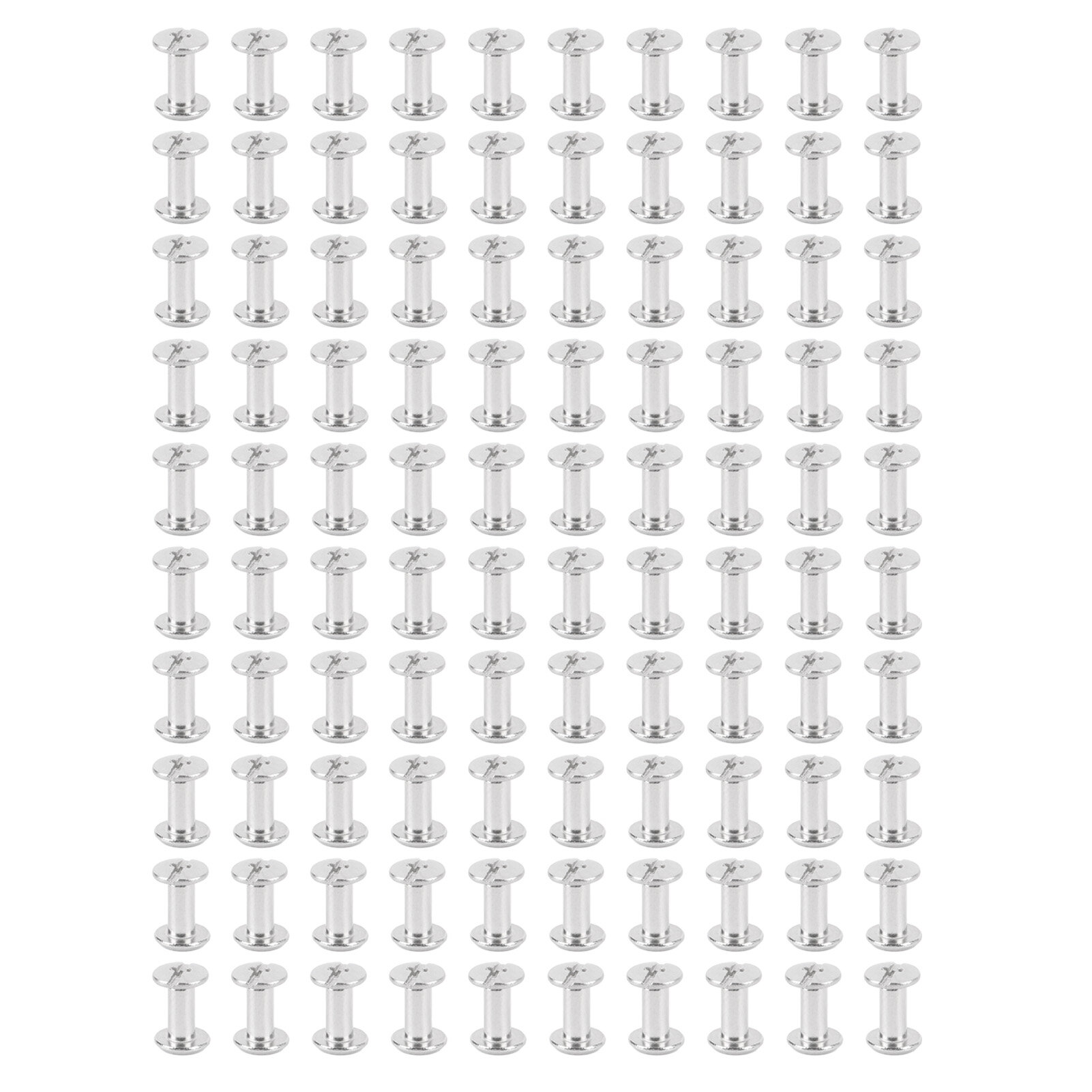 100 комплектов винтовой заклепки M2 Высокая прочность на нержавею сталь круглые плоские винты 3x6x6 мм/0,12x0,24x0,24 дюйма