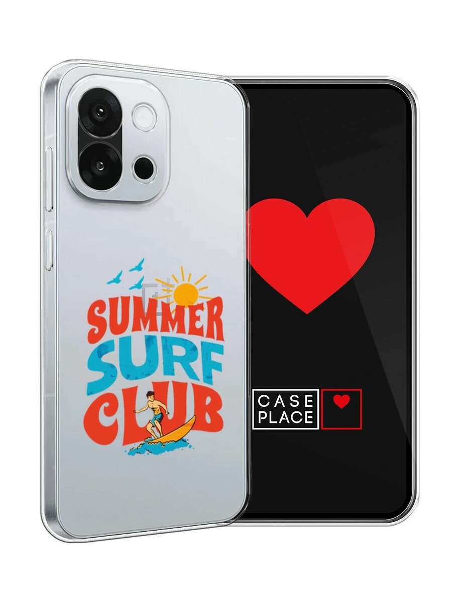 Чехол на OnePlus 13T / Ван Плас 13Т с принтом "Summer surf club", прозрачный — фото 1