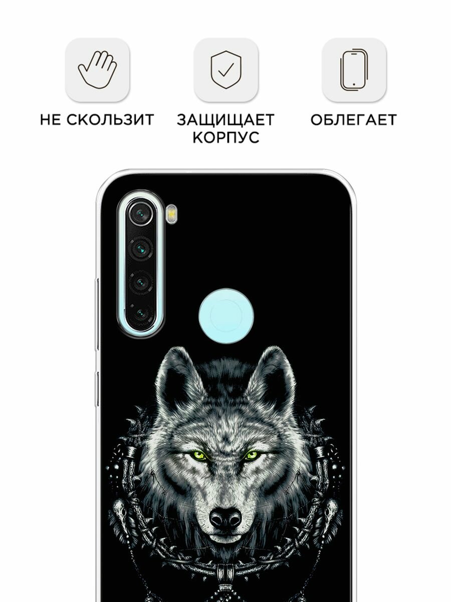 Чехол на Xiaomi Redmi Note 8 / Сяоми Редми Нот 8 с принтом "Волк оберег" — фото 1