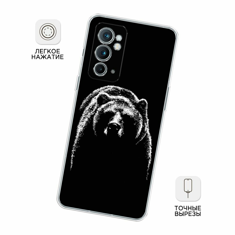 Чехол на OnePlus 9RT / ВанПлас 9RT с принтом "Медведь в ночи" — фото 1