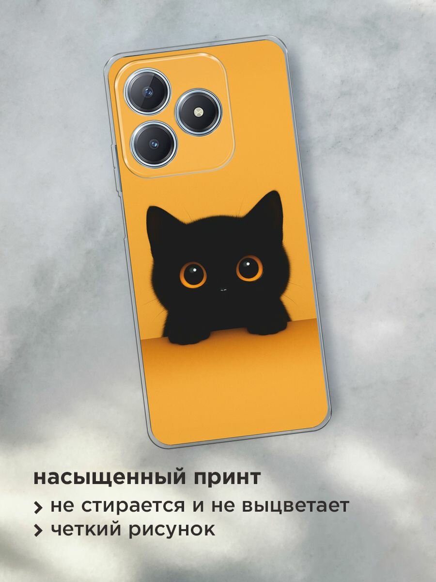 Чехол на Realme C63 / Реалми С63 с принтом "Контрастный котик" — фото 1