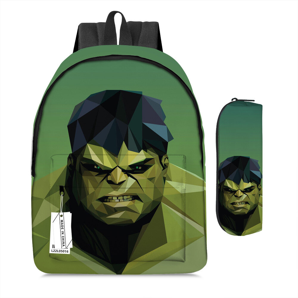 Халк серии Marvel Рюкзак Студенческая школьная сумка Мстители Анимация Детский рюкзак с героями мультфильмов