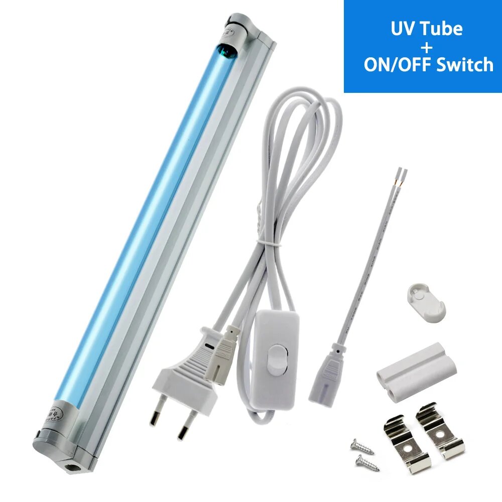 Бактерицидная лампа GRAXIDEA T5 8Вт/15Вт, ON-Off Switch, T5 Tube 8W, Голубой