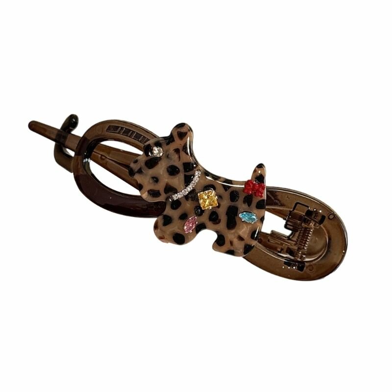 Изысканный зажим с леопардовым узором, заколка-диск из одного слова-Leopard pattern dog