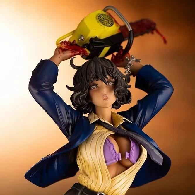 Texas Chainsaw Killer Horror женская версия модели рабочей одежды убийцы в коробке, украшение ручной работы, статуя куклы