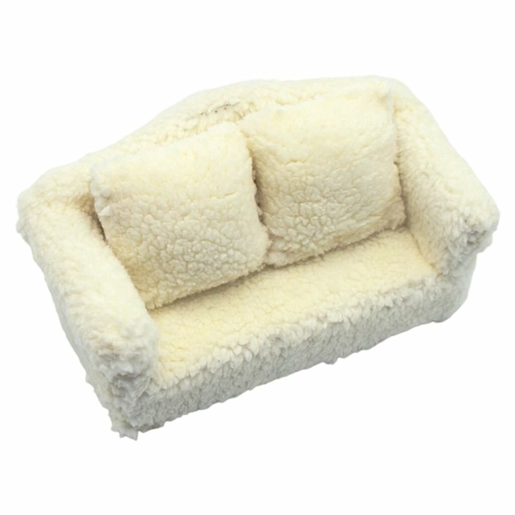 Мягкий одноместный диванчик для кукольного домика с подушками, миниатюрная мебель гостиной, модель OB11 - двухместный диван