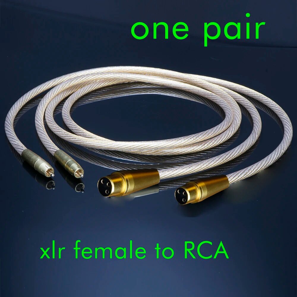 Preffair RCA/XLR кабель золотой 8N OCC pair XLR Fe TO RCA, 0.5 m