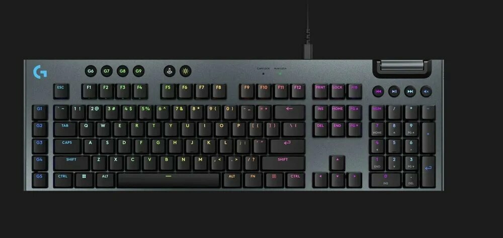 Logitech G Клавиатура проводная , (Tactile Brown), Английская раскладка, черный матовый