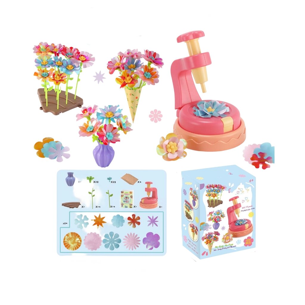 Детский Набор Для Изготовления Цветов Из Ткани Своими Руками, Красочная Цветочная Обучающая Игрушка Для Рукоделия