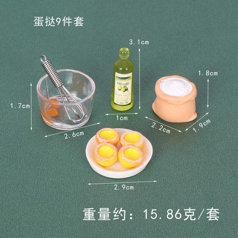 Dollhouse кукольный домик кухня ins мини-венчик симулятор яйца, пирог с миниатюрными играми Яичный пирог маленький диск