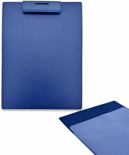 Папка-клипборд INTELLIGENT формат А4, тёмно-синий, фактурный, с прозрачным карманом (DK-88)