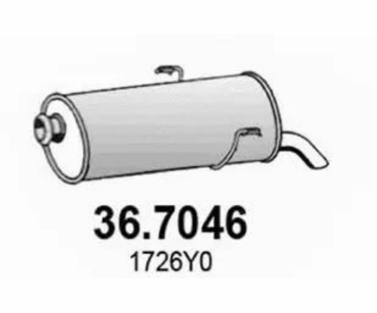 Задняя часть глушителя ASSO 36.7046, Peugeot 206 2A-C, 1.1, 1.4, 1.4 09/98