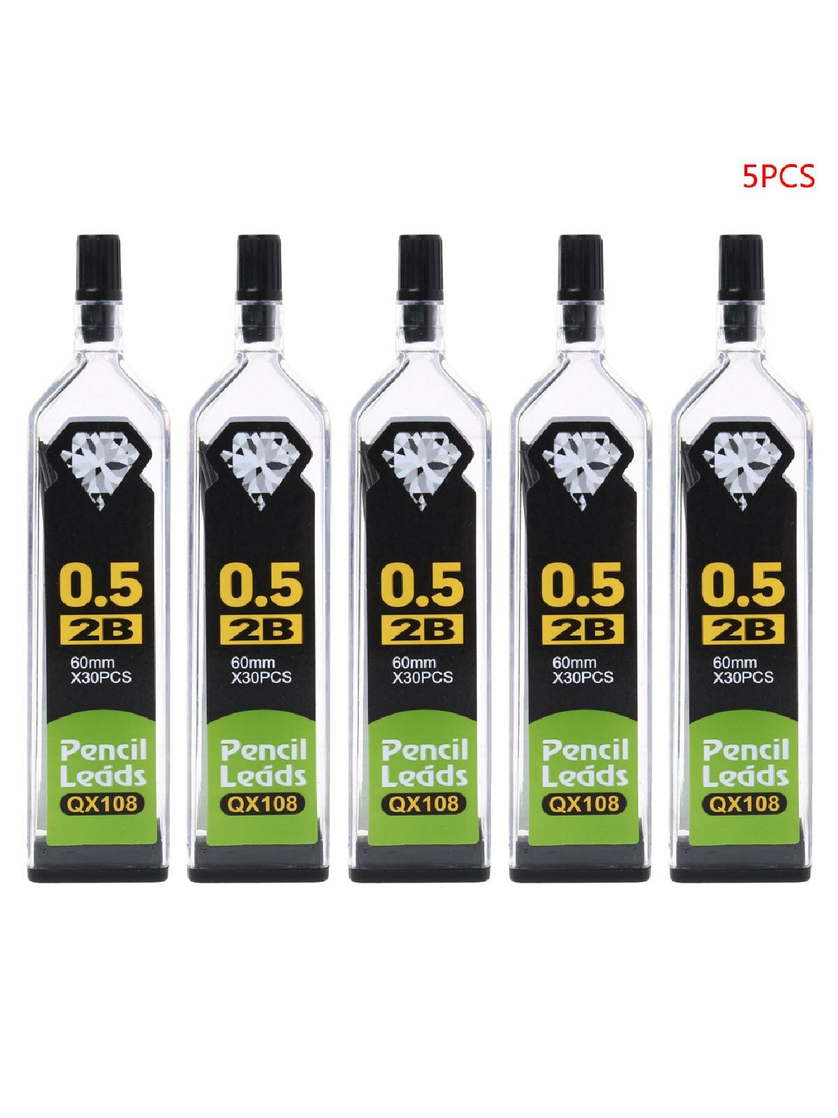 5шт 0.3/0.5/0.7/0.9 сменный грифель мм HB 2B Для автоматических механических Карандашей Schoo